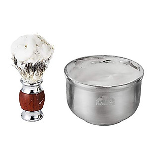 Grandslam Shaving Soap Bowl, 304 Heavy Duty Stainless Steel Shaving Lather Bowl for Men, Double Layer Heat Preservation, Create Rich Shaving Cream and Keep Your Lather Warm