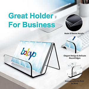 Boloyo Acrylic Business Card Holder for Desk , 6PC Business Card Display Stand Desktop Name Card Organizer Capacity 60 Cards