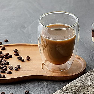 [4-Pack,12Oz] Glass Cups, Double Walled Thermo Espresso Glasses, Insulated Coffee Mugs, Drinking Glasses