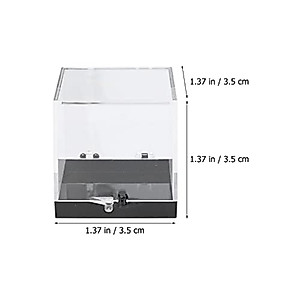 Cabilock Clear Specimen Display Cases 12pcs Plastic Mineral Specimen Storage Cases Square Sample Displaying Boxes Jewelry Organizer Tray