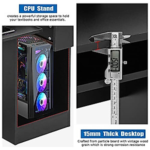 PayLessHere Office Desk, Computer Desk with Drawers Keyboard Tray 43" Study Writing Desks for Home with Storage Shelves, Desks & Workstations