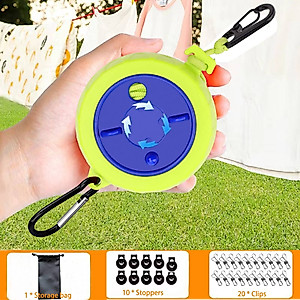 Qihengzhijia Adjustable Travel Clothesline Cord, 32FT Portable Camping Clothesline,Windproof Drying Line Rope for Outdoor/Indoor/Home/Laundry/Hotel,with 20pcs Windproof Clothespins