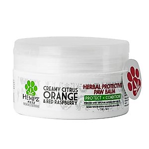 Hempz Petz Dog Paw Balm, Creamy Citrus Orange & Red Raspberry Herbal Protective Balm, 2 oz.