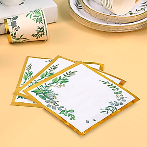 Boosolo Sage Green Bridal Shower Decorations,Sage Green Birthday decorations,Sage Green Plates and Napkins Party Supplies for Wedding,Bridal Shower,Baby Shower,Baptism Decorations(24 Guest)