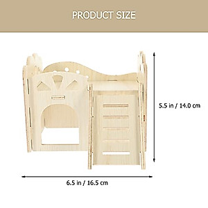 PATKAW 2 Pieces Small Animal House Wooden Hamster Nest Wooden Hamster Cage Small Animal Hideout Mouse Habitat Sleeping