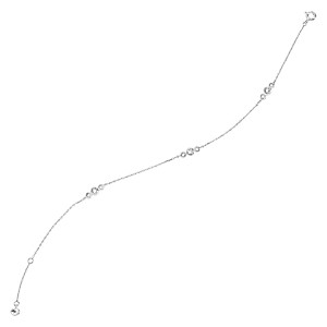 Silpada .925 Sterling Silver Anklet for Women, Cubic Zirconia Ankle Bracelet, Jewelry Gift Idea, 'Clarity Loll', 9" + 1"