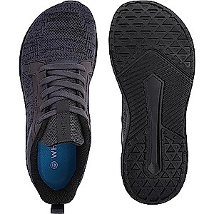 WHITIN Men's Wide Width Toe Box Road Running Size 11 11.5 Tennis Sports Breathable Indoor Lightweight Gym Rubber Non Slip Cushioned Grey 45