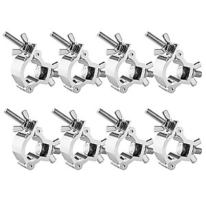 1.18-1.38 Inch Truss Clamp Stage Lights Clamp, 8PCS WorldLite Premium Lighting Clamps for DJ Lighting Par Lights Spot Lights, Fit for 30-35mm OD Tube/Pipe, Heavy Duty 165lb Load Capacity