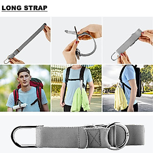 Elastic Jacket Gripper Travel Strap with D-ring Hooks and buckle, Suitcase Straps Belts Travel Accessories, Makes Your Hands Free,Gray