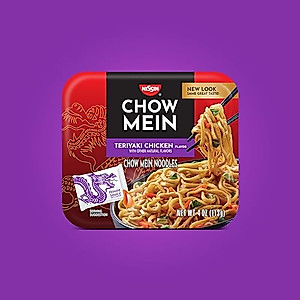 Nissin Chow Mein Teriyaki, Chicken, 4 Ounce (Pack of 8)