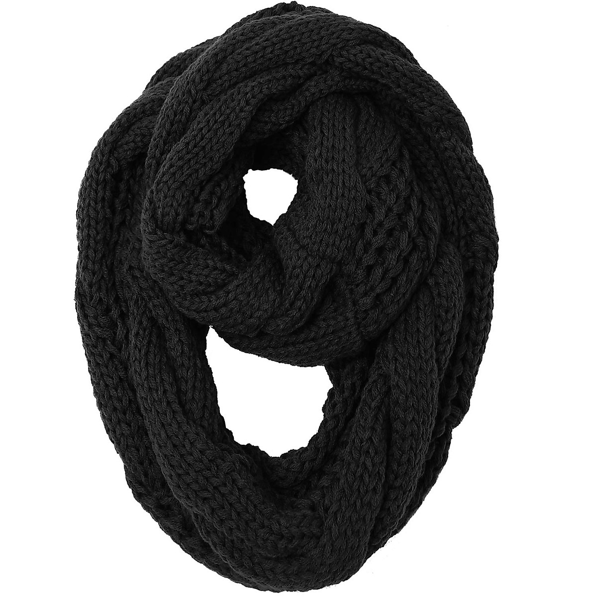 Double Couple Womens Scarf Beanie Hat Set Thick Winter Infinity Scarf Knit Scarfs for Women