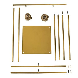 TABLECLOTHSFACTORY 3ft Tall Gold Metal Hanging Dessert Display Centerpiece with Jute Rope, Cake Stand Swing