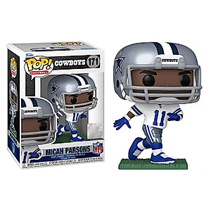 POP Football: Cowboys - Micah Parsons Funko Vinyl Figure (Bundled with Compatible Box Protector Case), Multicolor, 3.75 inches