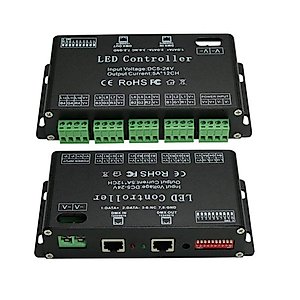 12 Channel DMX Decoder, AZIMOM RGB LED Light Strip Controller dmx512 Decoder Dimmer Driver DC5V-24V LED Module Light