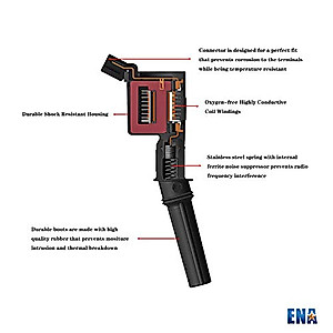 ENA Ignition Coil Pack Compatible with Ford Mercury F150 F250 E150 E350 Super Duty Lincoln Navigator Town Car Crown Victoria Expedition Grand Marquis 4.6L 5.4L 6.8L V8 Replacement for DG508 FD503