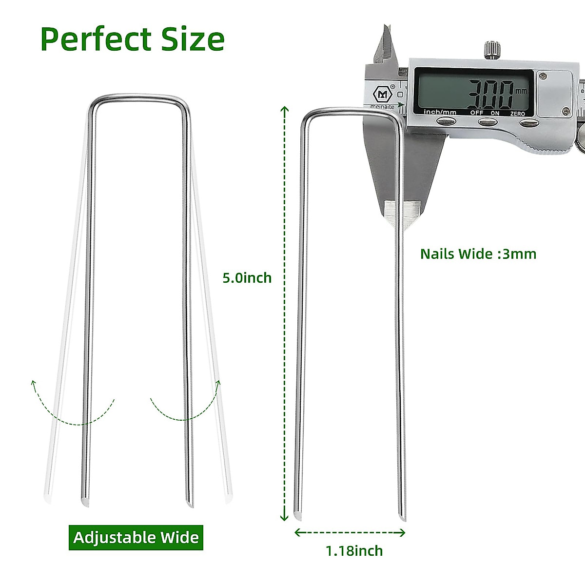 Luijnbn 30 Pack Lawn Staples, Premium Garden Landscape Staples, Galvanized Heavy-Duty Gauge Stakes, U-Shaped Tent Stakes, Anti-Rust Fence Netting Pins Ground Spikes, Sod Pins