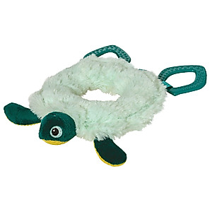 Manhattan Toy Theo Turtle Baby Toy Ring Rattle with Crinkle Paper and Textured Teethers