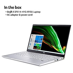 Acer Swift X SFX14-41G-R1S6 Creator Laptop | 14" Full HD 100% sRGB | AMD Ryzen 7 5800U | NVIDIA RTX 3050Ti GPU | 16GB LPDDR4X | 512GB SSD | Wi-Fi 6 | Backlit KB | Amazon Alexa | Windows 10 Home