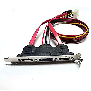 Cables Dual SATA to 2 Ports eSATA + 4 Pin IDE Power PCI Bracket Slot Cable - (Cable Length: 45cm)