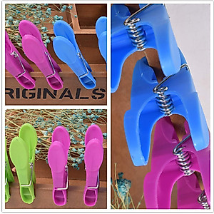 Strong Clothes Pins for Drying Heavy Duty Laundry Clothespins Travel Plastic Clothing Clamps Big Towel Clips 24 Pack