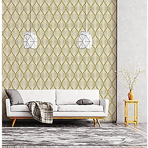 Amaowdc 17.51'' x 118''Gold Wallpaper Peel and Stick Wallpaper Modern Self Adhesive Removable Wallpaper Gold Leaf Texture Wallpaper for Home Decoration Furniture Kitchen Countertop Wall Covering