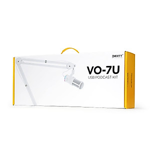 Deity VO-7U Boom Arm Kit USB Dynamic Podcast Microphone with RGB Lights for Game Podcast Stream YouTube (White)