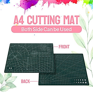 Silicone Art Mat, Silicone Mats for Crafts - Silicone Painting Mat with A4 Cutting Mat, Silicone Artist Mat with Cup for Art, Handmade, Crafts, Sewing and Scrapbooking (Pink)