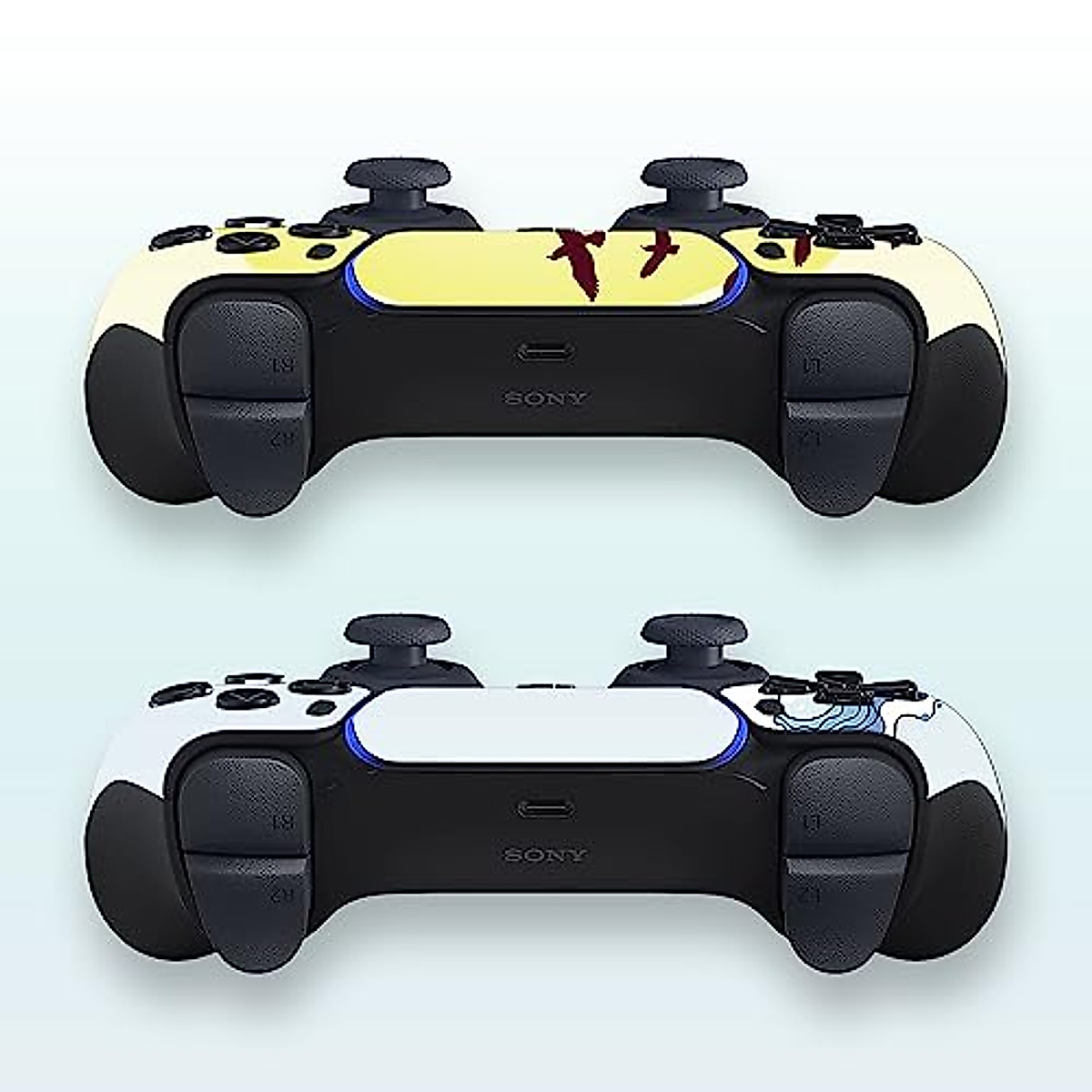 MasiBloom® Gaming Controllers Sticker Decals Cover Skin for PS5 Playstation 5 Digital/Optical Drive Version(Seagull Sunset) (Seagull Sunset)