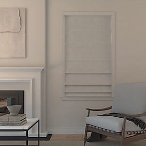 Sun Zero Seraphina Textured Total Blackout Cordless Roman Shade, 33" x 64", White