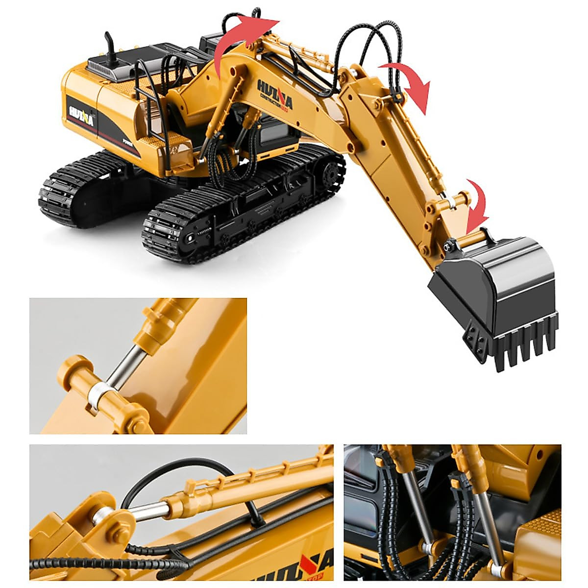 Gemini & Genius Excavator Toys, Construction Vehicle Digger Toys 1/40 Scale Die-cast Grader Engineering Tracked Excavator Vehicle Alloy Models Toys for Kids and Decoration for House