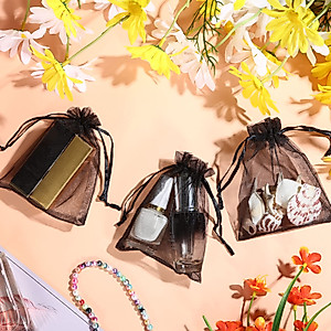 Mudder 50 Pack Organza Gift Bags Wedding Party Favor Bags Jewelry Pouches Wrap, 4 x 4.72 Inches (Black)