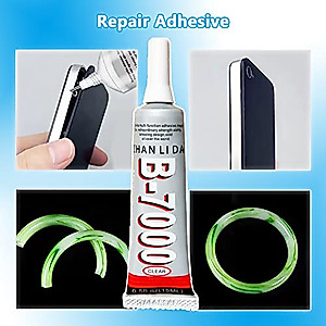 B-7000 Adhesive Glue for Phone, 15 ml DIY Glue,Waterproof Jewelry Glue Precision Craft Adhesive for Cell Phone Screen Repair Glass Wood Crafts Metal and Stones (1PCS Transparent)