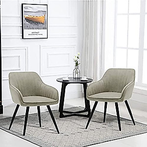 annjoe Faux Suede Accent Chair Arm Chairs Living Room Chairs Leisure Chair Upholstered Chair with Metal Legs Set of 2 for Home Kitchen Office Bistro Cafe