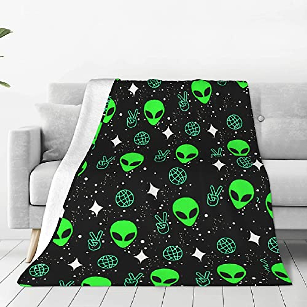 Green Throw Blanket Soft Fleece Blanket All Season Lightweight 50"X 40" Throw Blanket fit Couch Sofa