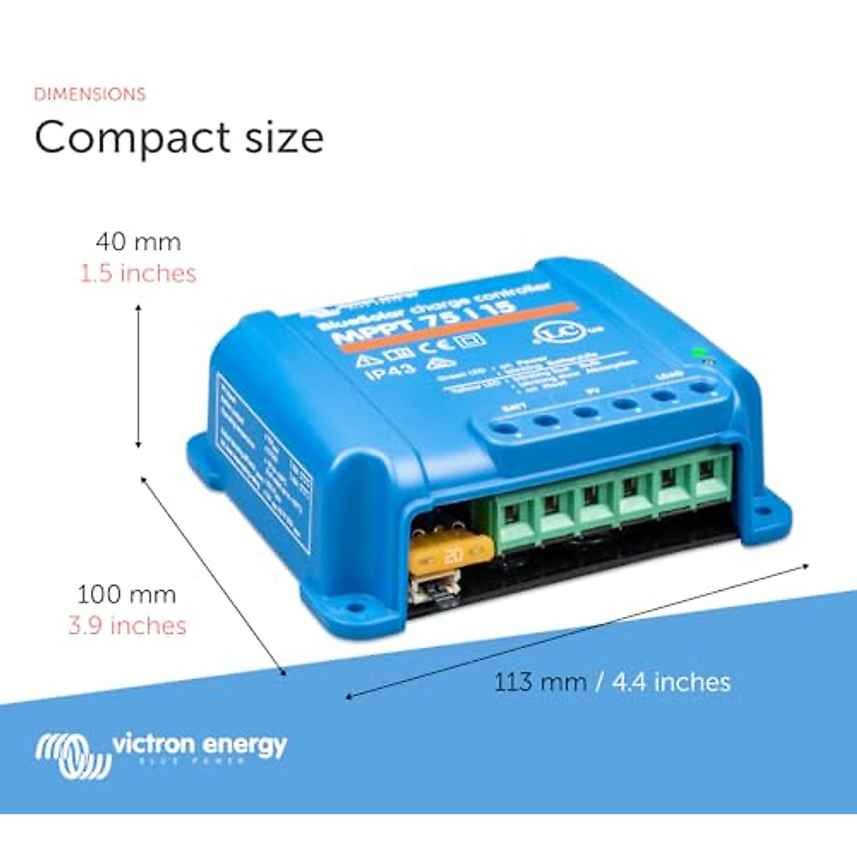 Victron Energy BlueSolar MPPT 75V 15 amp 12/24-Volt Solar Charge Controller