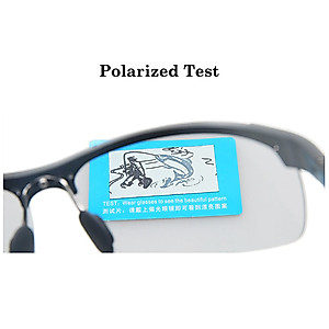 MOTELAN Men's Photochromic Polarized UV400 Sunglasses for Outdoor Fishing Golf Beach Baseball Sports Black