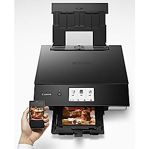 Canon TS8220 Wireless All in One Photo Printer with Scannier and Copier, Mobile Printing, Black, Works with Alexa