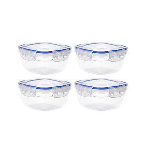 Superio Airtight Food Storage Containers with Leakproof Lids (4 Pack)- 10 Cup, 80 Oz- BPA Free Sealed Containers- Microwave, Dishwasher and Freezer Safe (2.5 Quart)