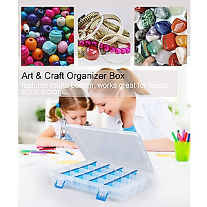 Uxwuy Snackle Box Charcuterie Container Tackle Box Organizer Plastic Clear Tackle Box for Snacks Beads Organizer Art Craft Storage Compartment Box