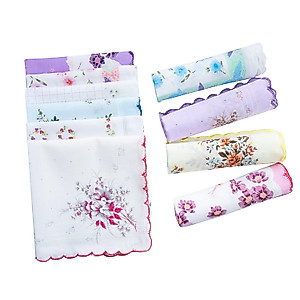 La closure Women's 100% Cotton Handkerchiefs Print Floral Handkerchief Assorted Pack
