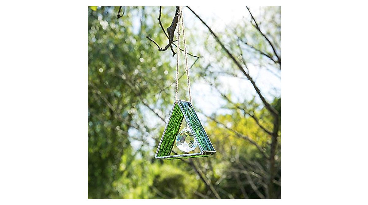H&D Stained Glass Pyramid Sun Catcher Ornament