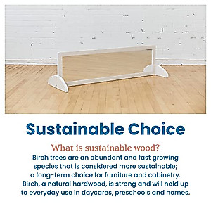 ECR4Kids Double-Sided Bi-Directional Mirror, Kids Furniture, White Wash