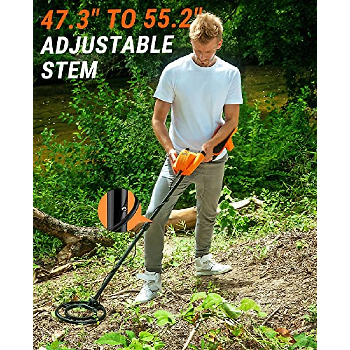 SUNPOW Metal Detector for Adults Professional Waterproof-Adjustable High Accuracy Beach Metal Detector with Ground Balance,All Metal & DISC & Notch & Pinpoint 4 Modes, 10" IP68 Coil, Advanced DSP Chip