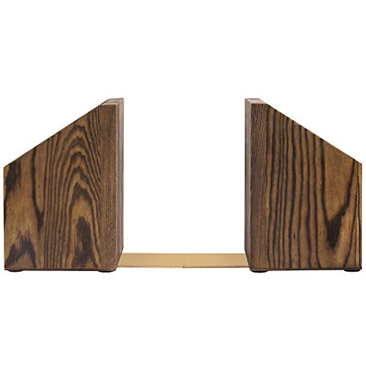 MyGift Rustic Brown Solid Wood Decorative Bookends, Office Desk Book Stand with Stationery Holder and Pencil Cup, 1-Pair