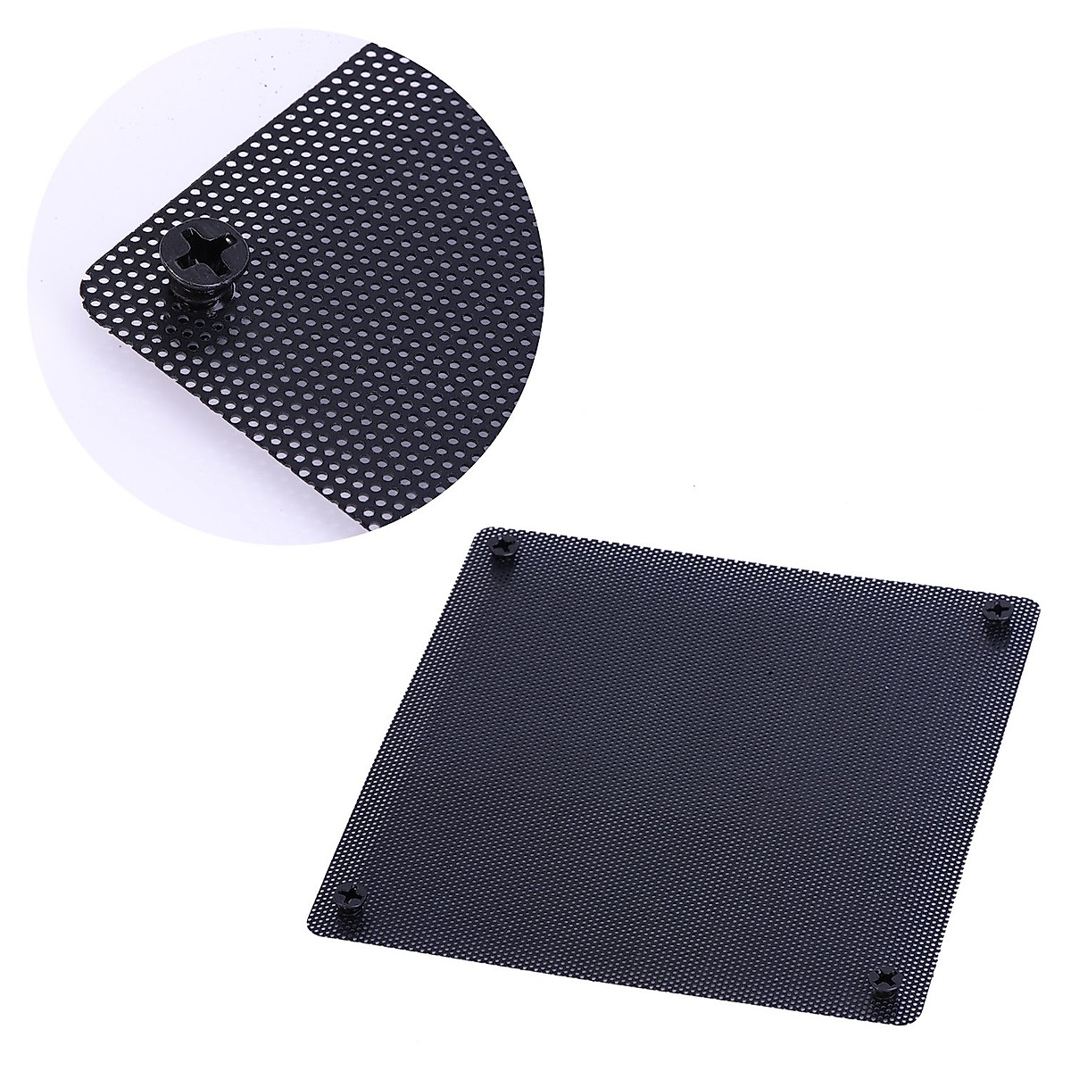 EBOOT 120 mm PC Fan Filters Dust Filter Computer Fan Filter Cooler PVC Black Dustproof Case Cover Computer Mesh 10 Packs with 40 Pieces of Screws