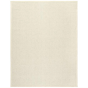 SAFAVIEH Palm Beach Collection Area Rug - 9' x 12', Ivory, Hand-Knotted Sisal & Wool, Ideal for High Traffic Areas in Living Room, Bedroom (PAB617A)