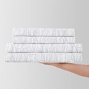 City Scene - Queen Sheets, Cotton Percale Bedding, Crisp & Cooling Home Decor (Tally, Queen)