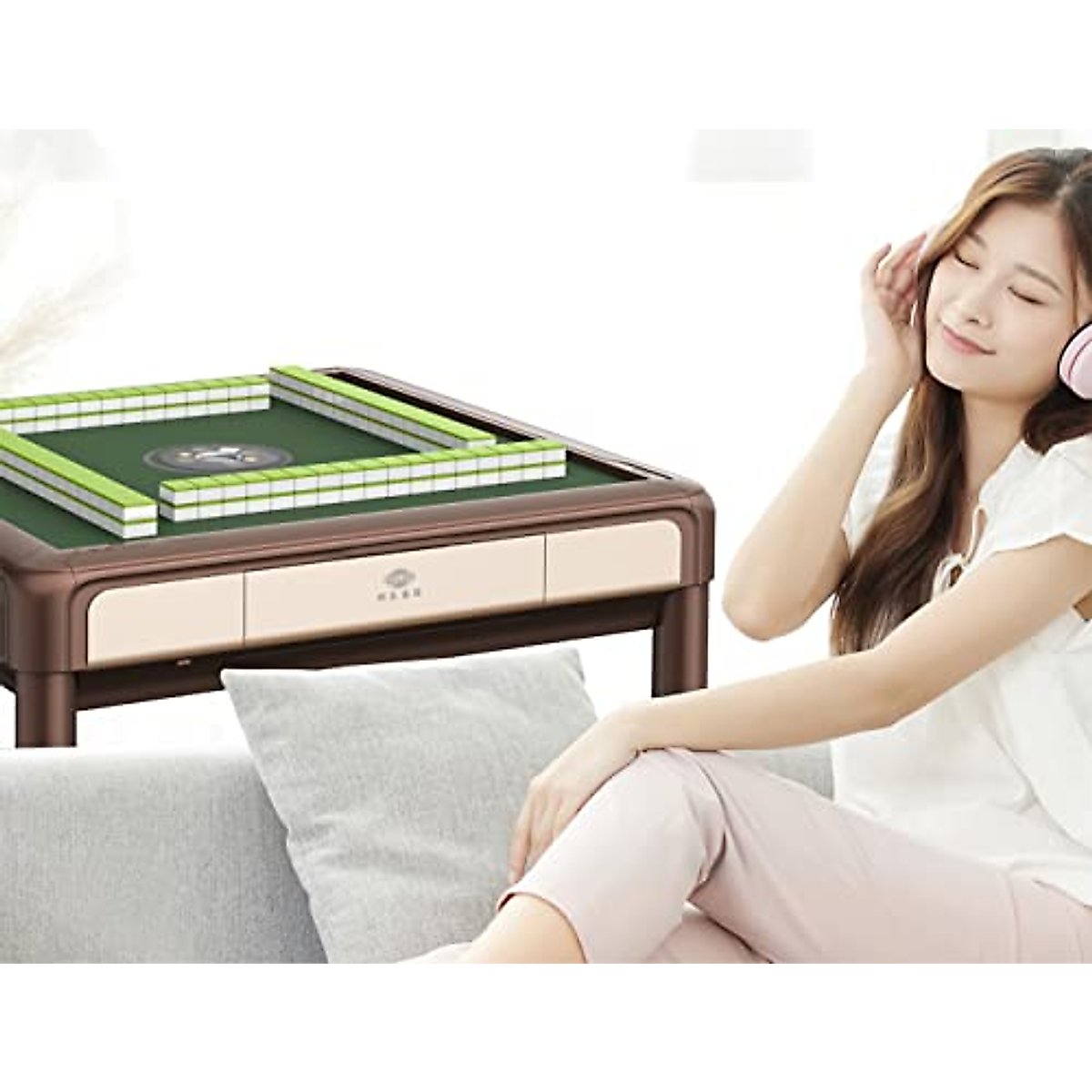 SICHUAN Style 川麻 Automatic Mahjong Table Dining Table with 4 Legs - 自动麻将桌 电动麻雀台 配两副 超大尺寸手感牌 56号超大牌 四川麻将108张专用 “血战到底 血流成河” 玩法 不适用其他玩法