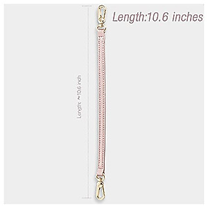 ZVE Purse Wrist Strap Length 27 inches for Wallet Case Sling Purse Handbag, Classic Pebbled Leather Wristlet Strap - Rose Gold