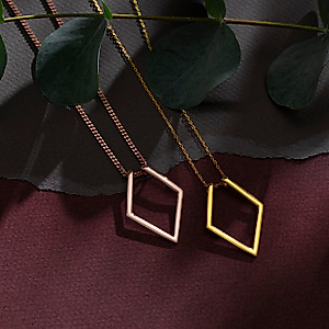 Ring Holder Necklace, Geometric Ring Keeper Pendant, Magical Ring Saver Necklace (Sterling Silver, C3 16")